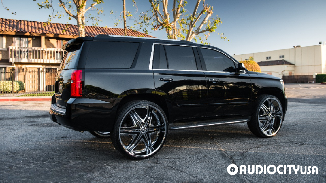 2017 Chevrolet Tahoe 2WD on 30" Diablo Wheels Elite Chrome with Black ...
