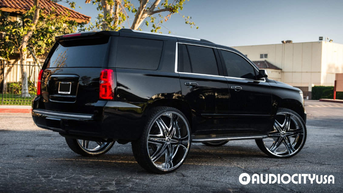 2017 Chevrolet Tahoe 2WD on 30" Diablo Wheels Elite Chrome with Black ...