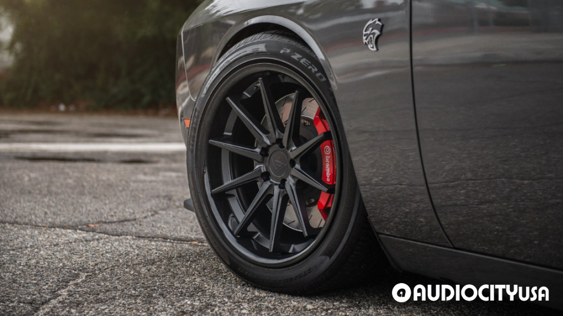 2018 Dodge Challenger SRT on 20" Ferrada Wheels FR4 Matte Black with ...