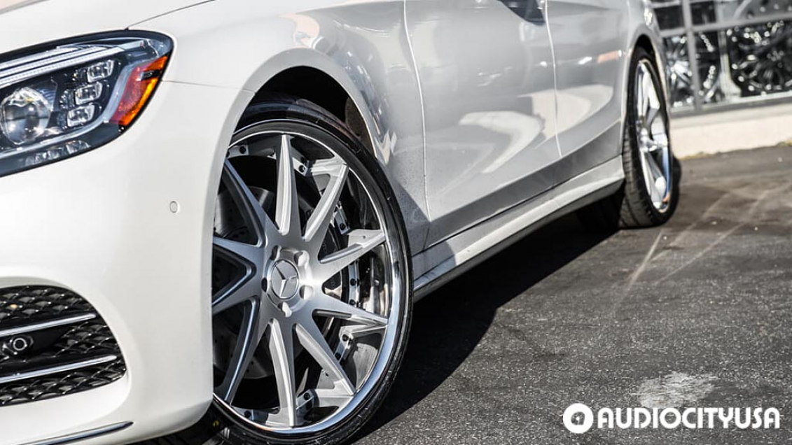 2018 Mercedes-Benz S-Class on 22" Azad Wheels AZ23 Silver Machined with ...