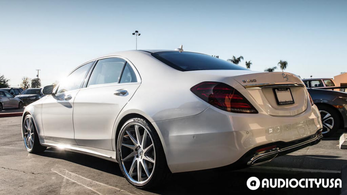 2018 Mercedes-Benz S-Class on 22" Azad Wheels AZ23 Silver Machined with ...