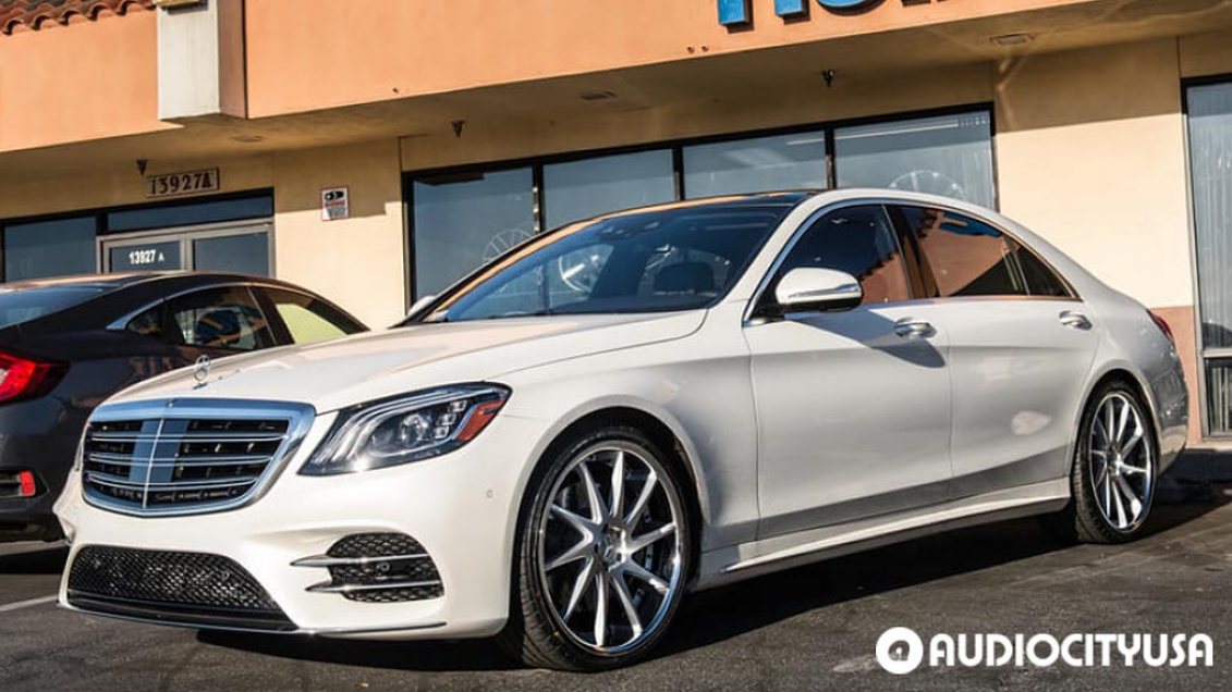 2018 Mercedes-Benz S-Class on 22" Azad Wheels AZ23 Silver Machined with ...