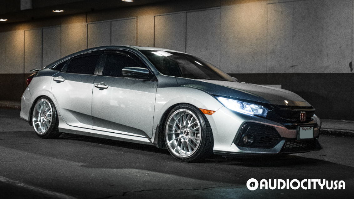 2017 Honda Civic on 18" STR Wheels 514 Silver with Machined Lip ...