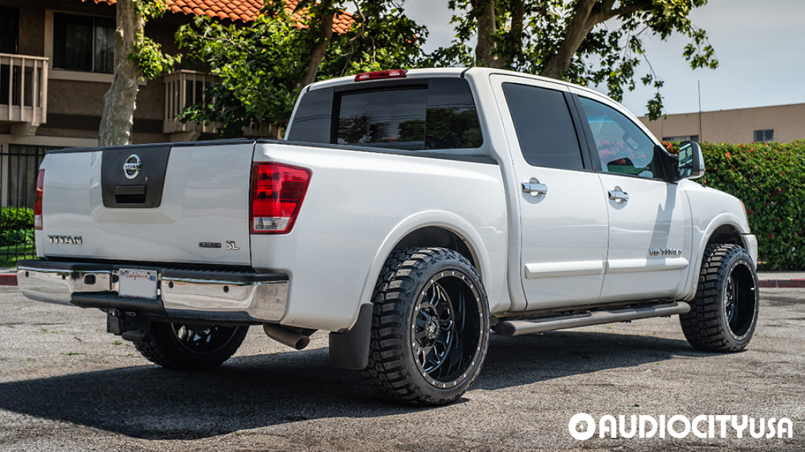 2012 Nissan Titan on 20" RBP Wheels 87R Blade Gloss Black Milled ...
