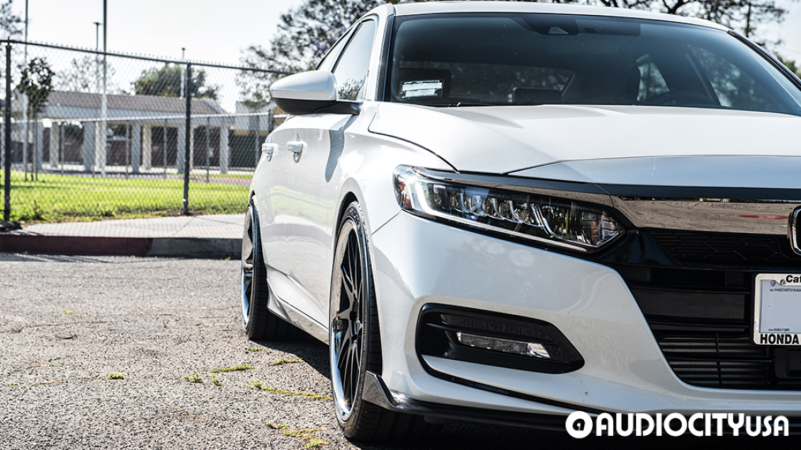 2019 Honda Accord on 20" Azad Wheels AZ23 Semi Matte Black with Chrome ...
