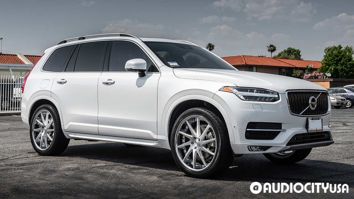 2018 Volvo XC90 on 22" Azad Wheels AZ23 Silver Machined with Chrome Lip ...