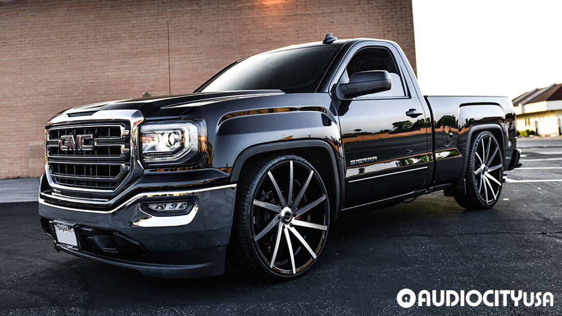 2018 GMC Sierra 1500 on 26" Strada Wheels Sega Gloss Black Machined ...