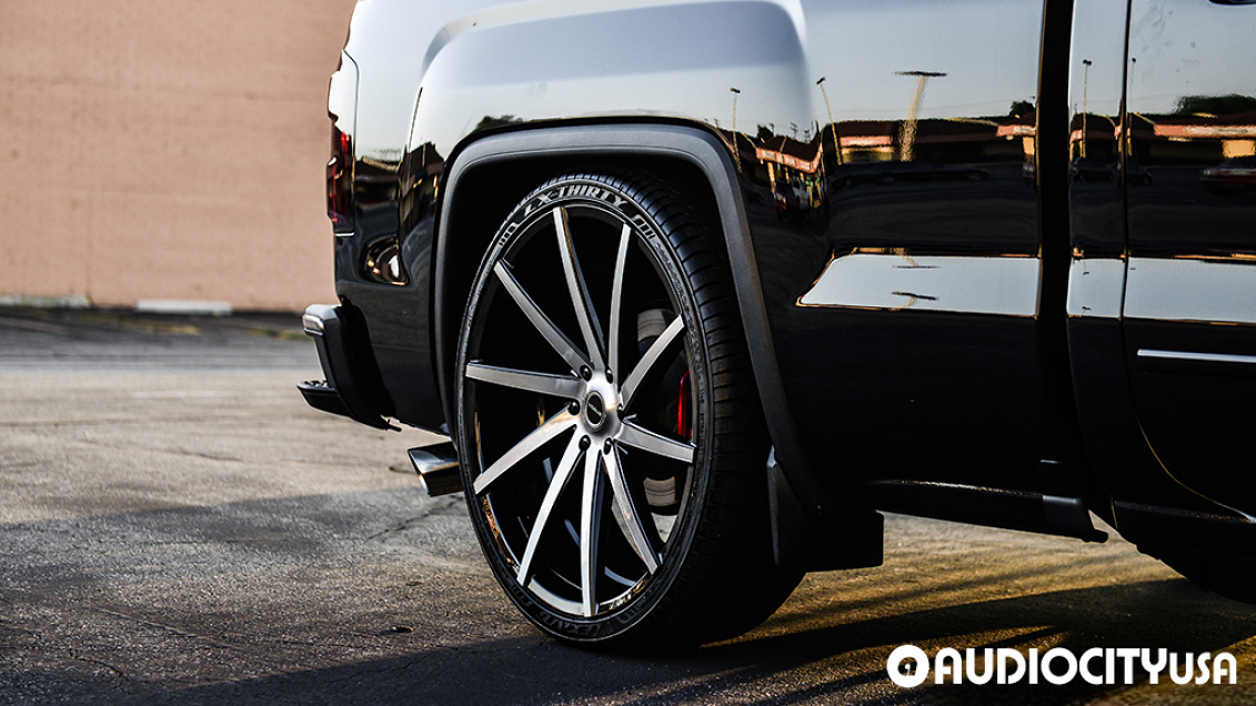 2018 GMC Sierra 1500 on 26" Strada Wheels Sega Gloss Black Machined ...