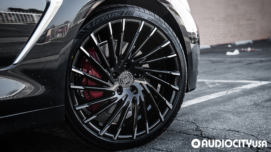 2020 Genesis G70 on 20" Lexani Wheels Wraith Gloss Black Machined Tips ...