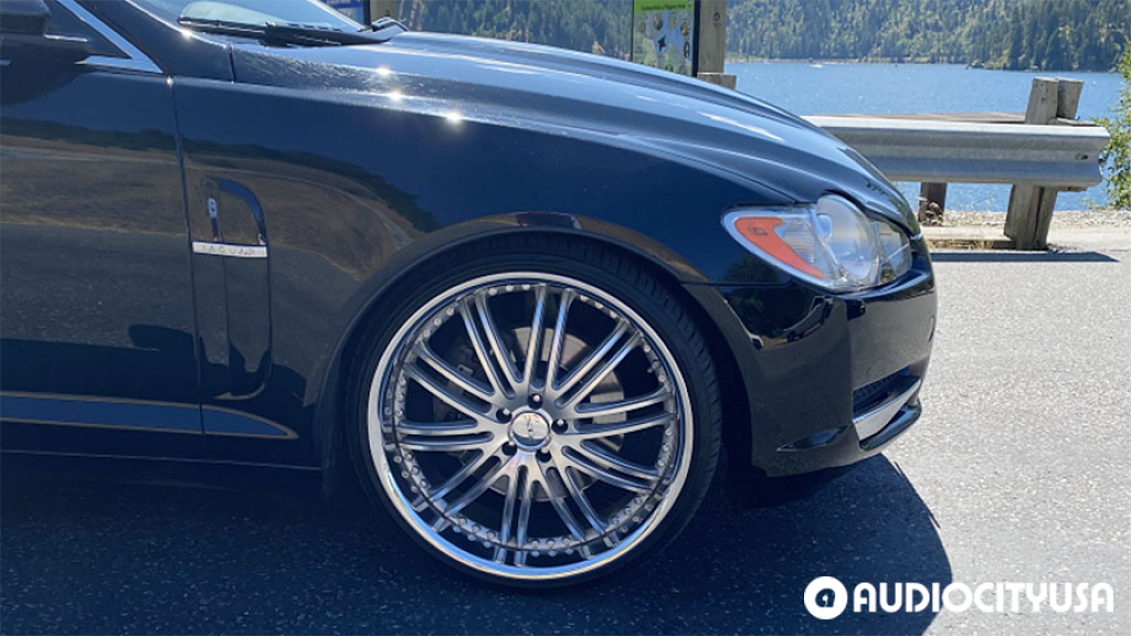 2011 Jaguar XF on 22" XIX Wheels X23 Silver Machine with SS lip ...