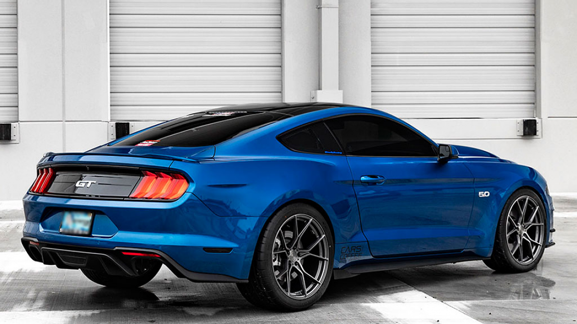 2017 Ford Mustang on 20" Stance Wheels SF07 Brushed Dual Gunmetal ...