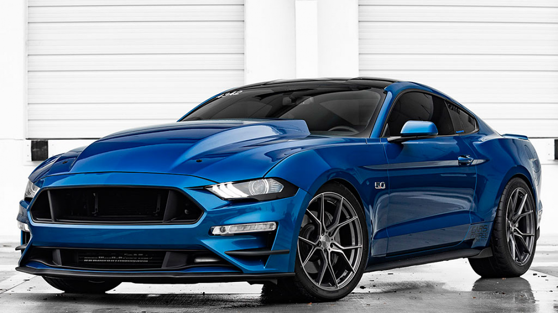 2017 Ford Mustang on 20" Stance Wheels SF07 Brushed Dual Gunmetal ...