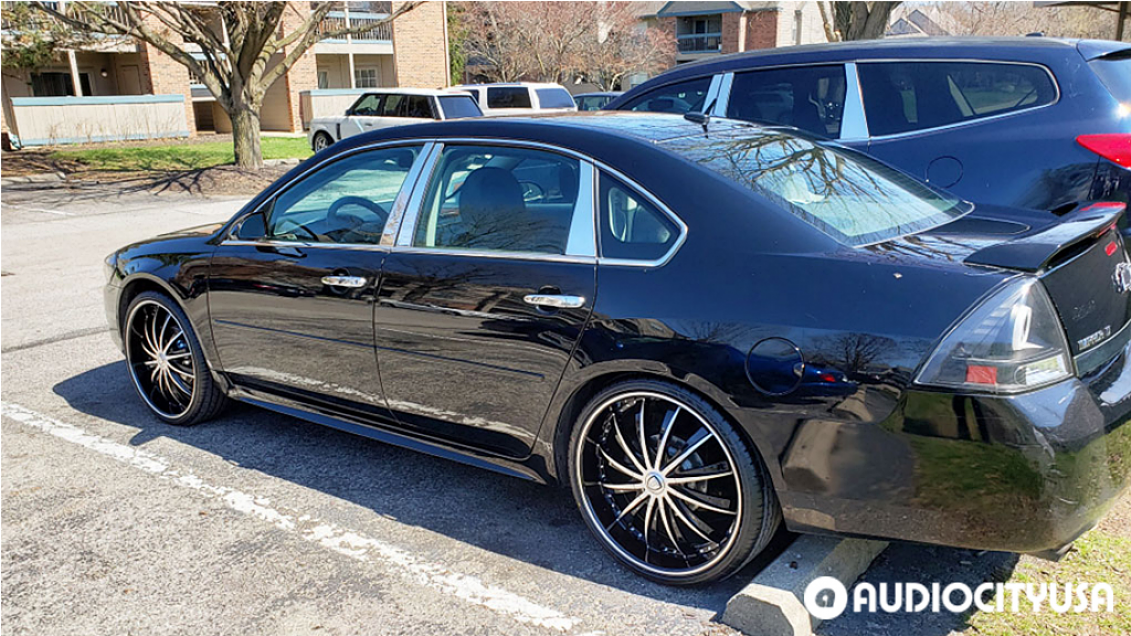 2013 Chevrolet Impala on 22" Borghini Wheels B19 Black Machined ...