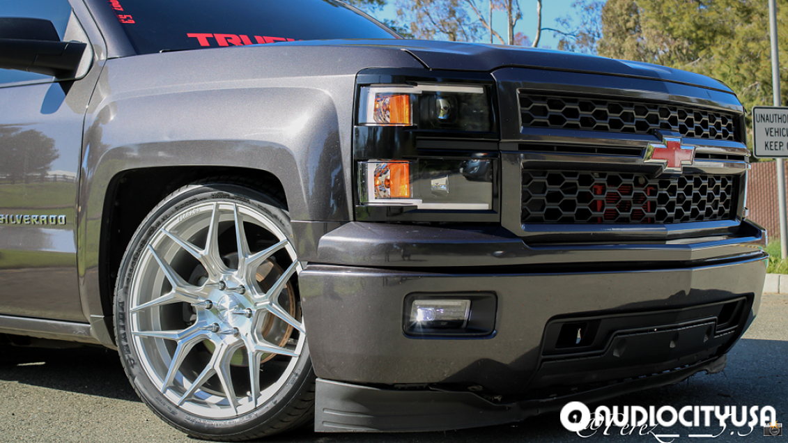 2014 Chevrolet Silverado 1500 on 22" Ferrada Wheels FT3 Silver Machined ...