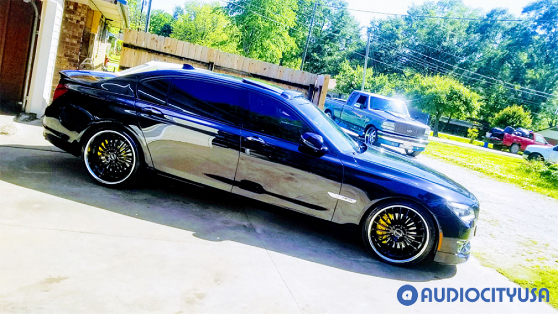2015 BMW 7 Series on 22" XIX Wheels X59 Gloss Black with Chrome Lip ...
