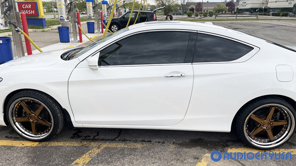 2016 Honda Accord on 20" Rennen Wheels CSL 7 Bronze with Chrome Lip ...