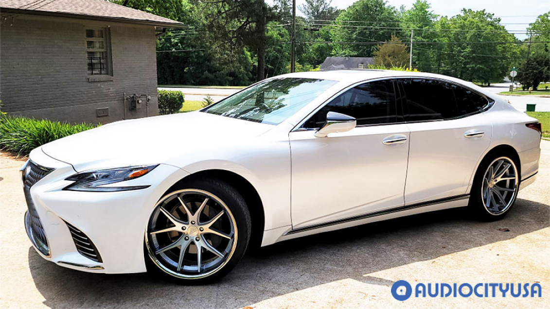 2018 Lexus LS Series on 22" Ferrada Wheels FR2 Silver Machined with ...