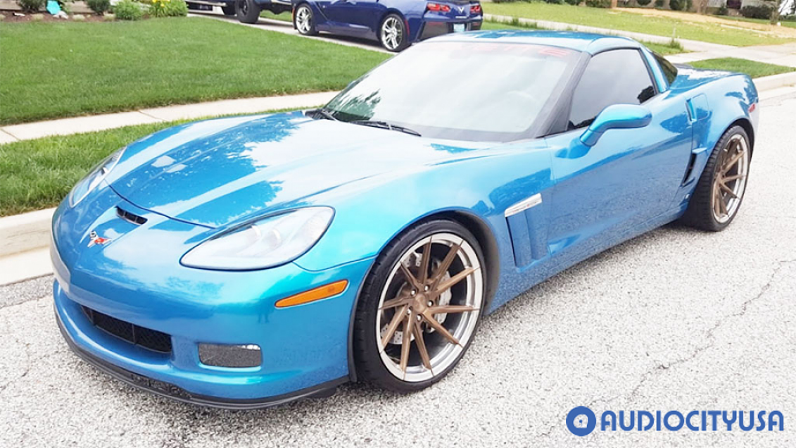 2010 Chevrolet Corvette on 20" Stance Wheels SF01 Custom Bronze Face w ...