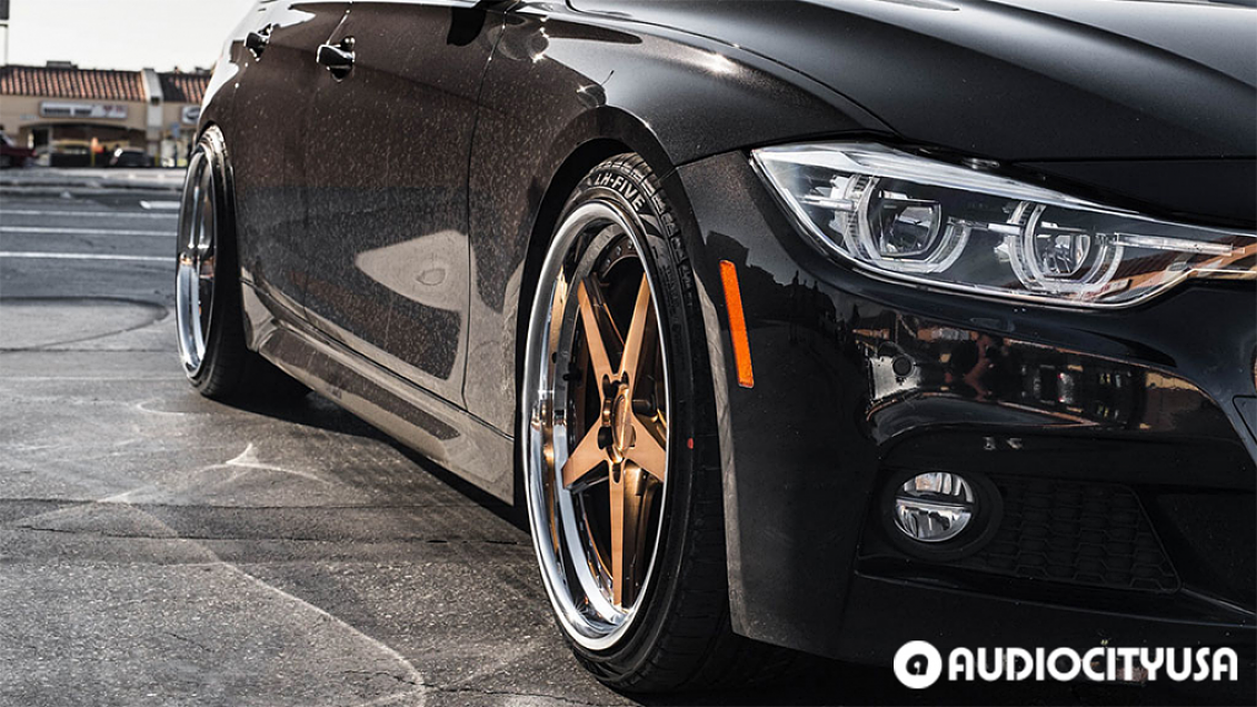 2017 BMW 3 Series on 20" Rennen Wheels CSL 7 Bronze Face with Chrome ...