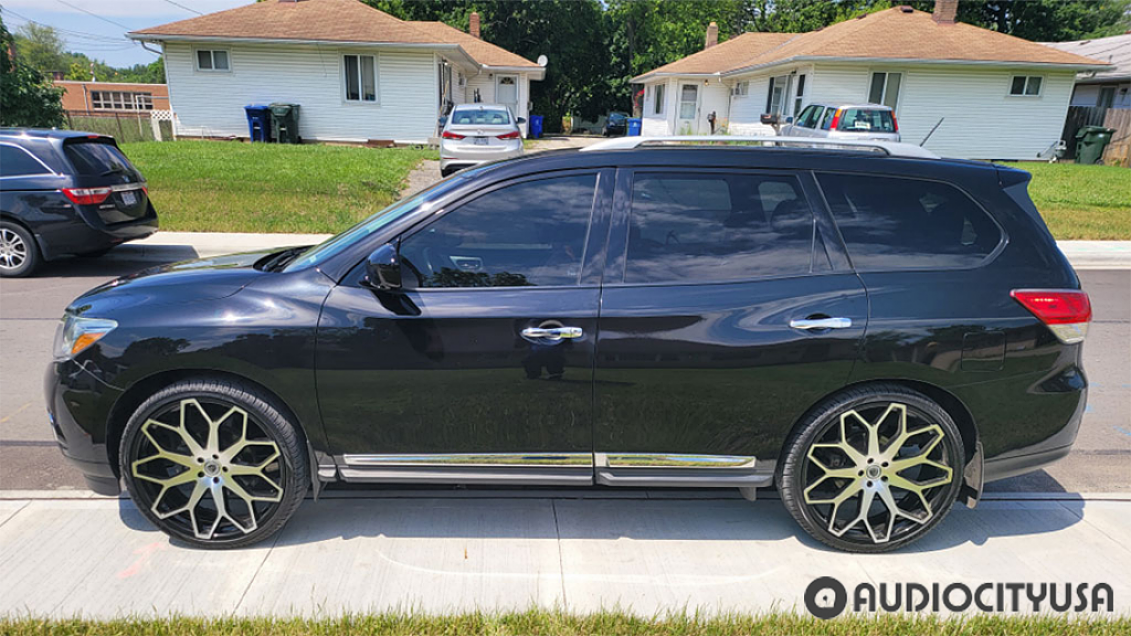 2016 Nissan Pathfinder on 24" Borghini Wheels B28 Black Machined ...