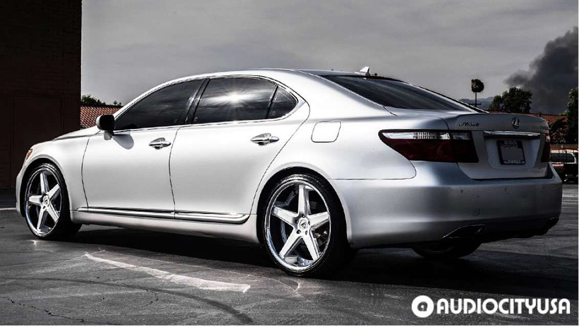 2007 Lexus LS Series on 22" Azad Wheels AZ008 Silver Brushed with ...