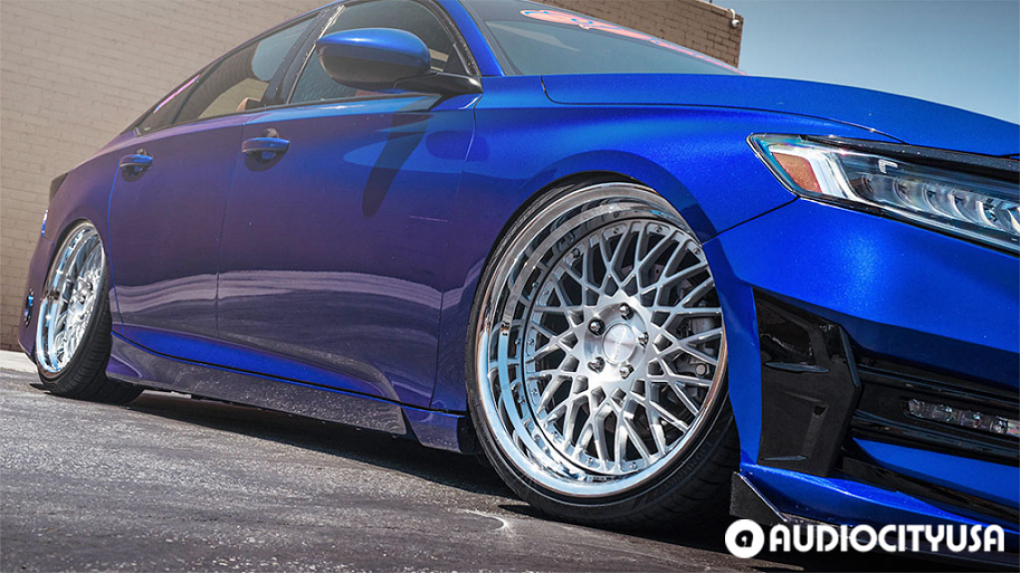 2019 Honda Accord on 20" Rennen Wheels CSL 5 Silver Brushed with Chrome ...