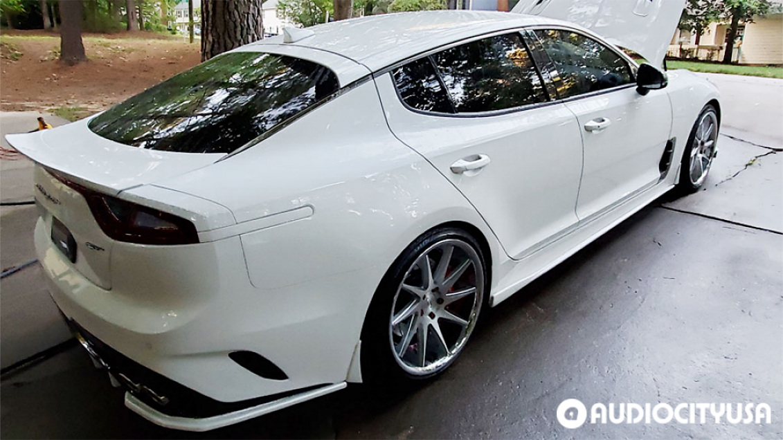 2019 KIA Stinger on 20" Azad Wheels AZ23 Silver Machined with Chrome ...