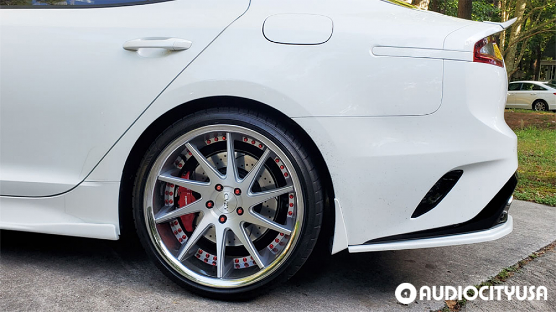 2019 KIA Stinger on 20" Azad Wheels AZ23 Silver Machined with Chrome ...