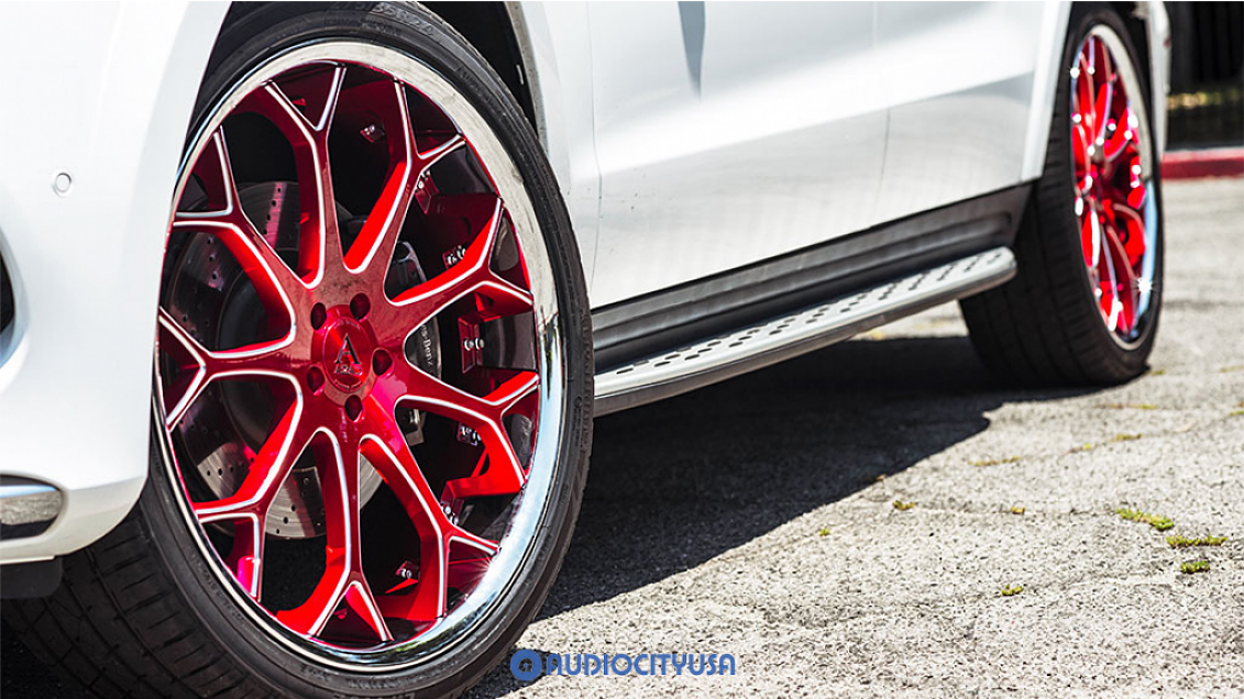 2018 Mercedes-Benz GLS-Class on 24" Azad Wheels AZ99 Candy Red Milled ...