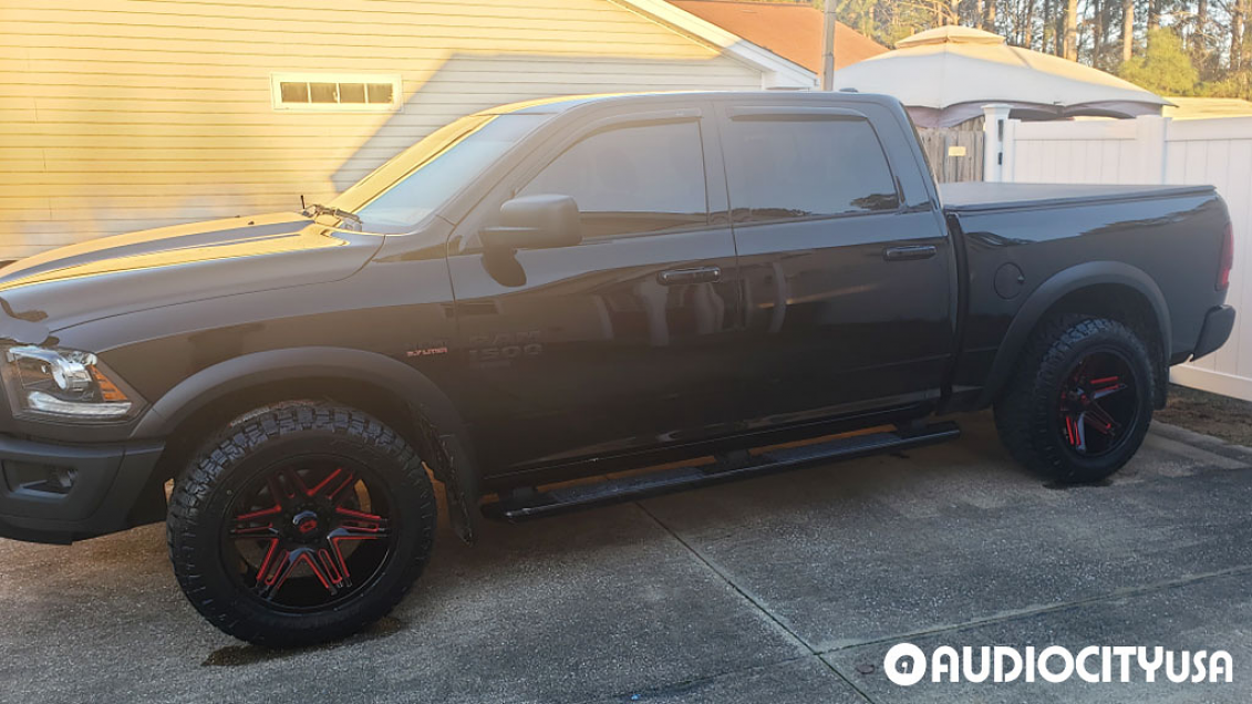 2019 RAM 1500 on 20" Vision Wheels 363 Razor Gloss Black Milled Spokes ...