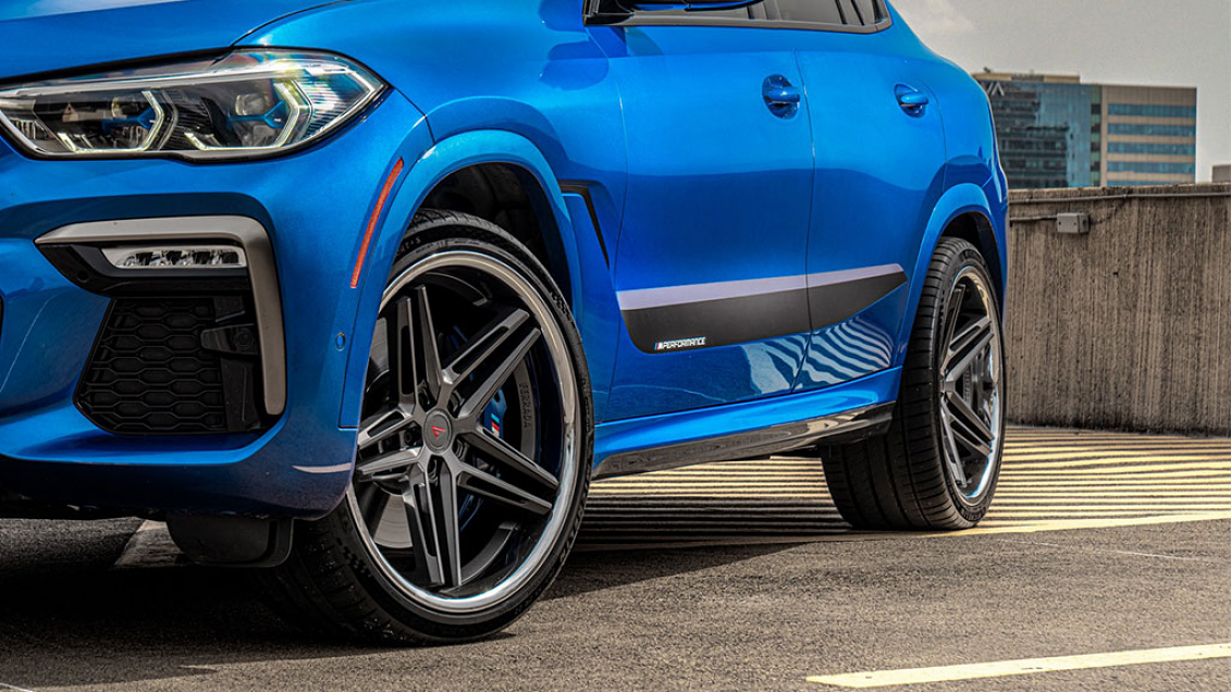 2020 BMW X6 on 22" Ferrada Wheels CM1 Matte Graphite with Chrome Lip ...