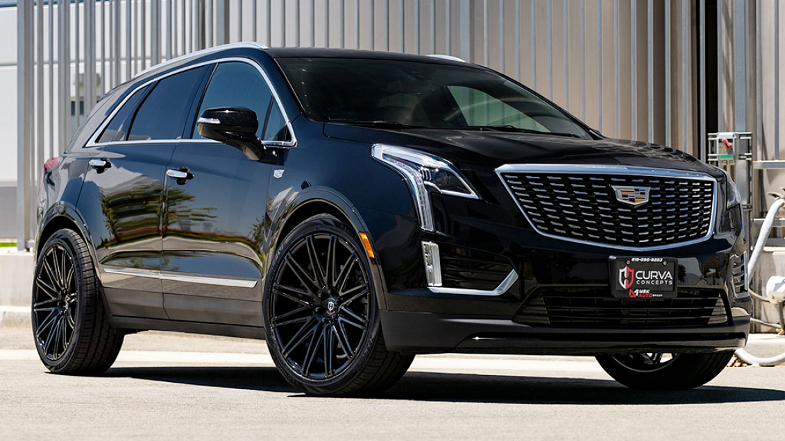 2021 Cadillac XT5 on 22" Curva Wheels C48 6-Lug Gloss Black | Gallery ...