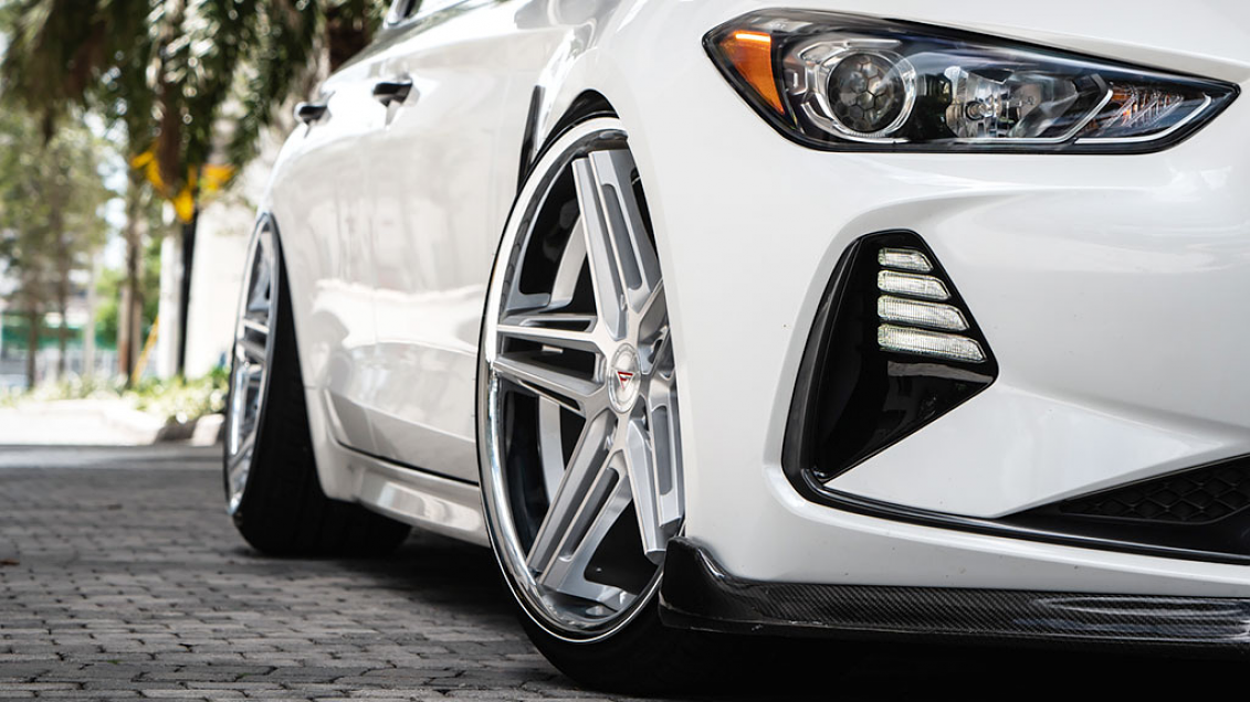 2020 Genesis G70 on 20" Ferrada Wheels CM1 Silver Machined with Chrome ...