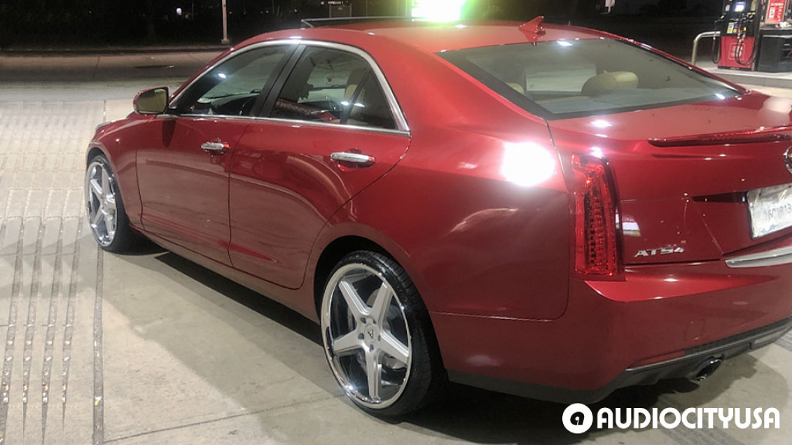 2014 Cadillac ATS on 20" Azad Wheels AZ008 Silver Brushed with Chrome ...