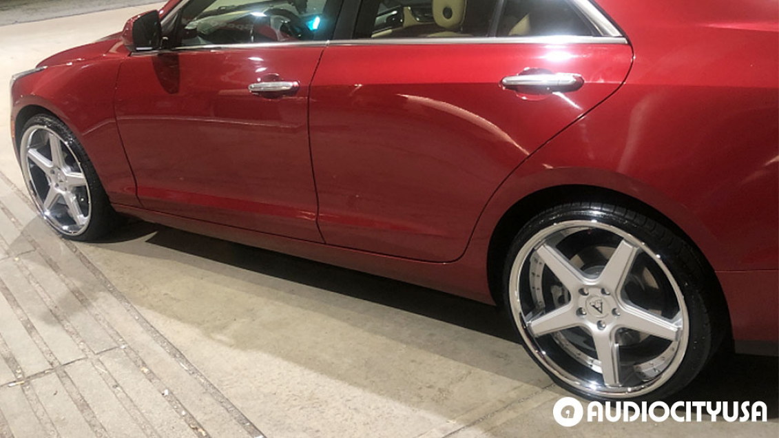 2014 Cadillac ATS on 20" Azad Wheels AZ008 Silver Brushed with Chrome ...