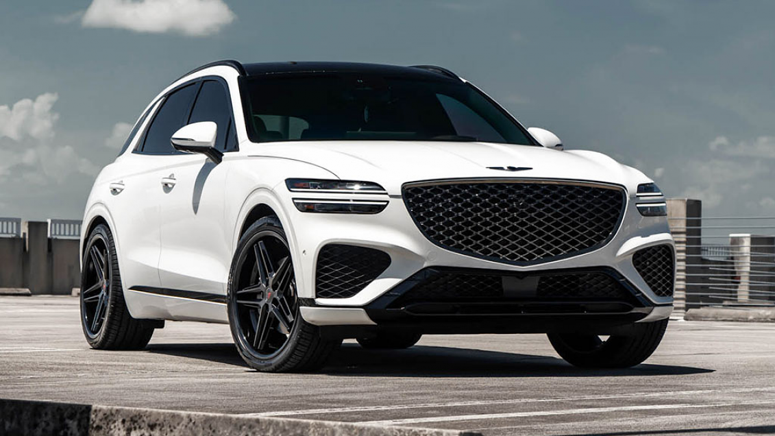 2022 Genesis GV70 on 22" Ferrada Wheels CM1 Matte Black with Gloss ...