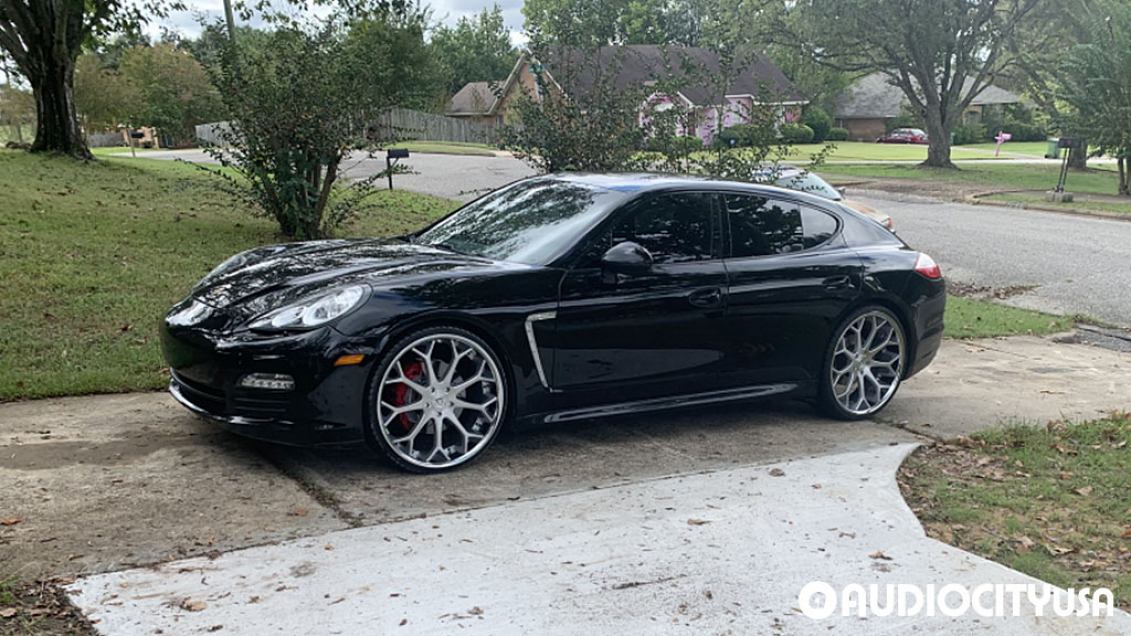 2015 Porsche Panamera on 24" Azad Wheels AZ99 Brushed Silver with ...