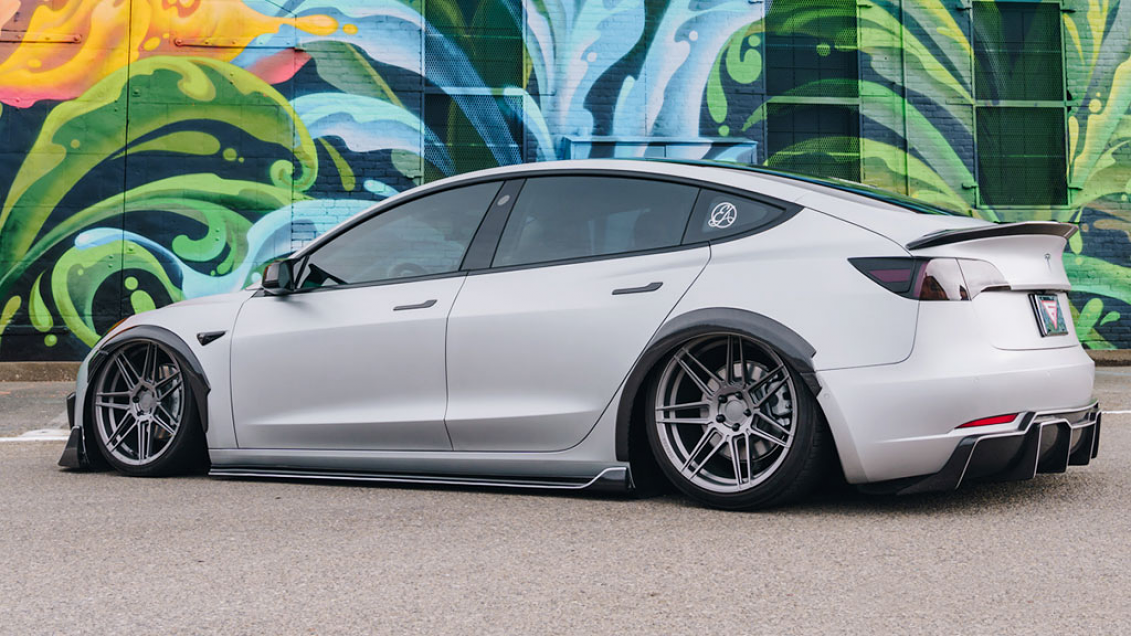 2020 Tesla Model 3 on 20" Ferrada Wheels F8-FR6 Matte Graphite ...
