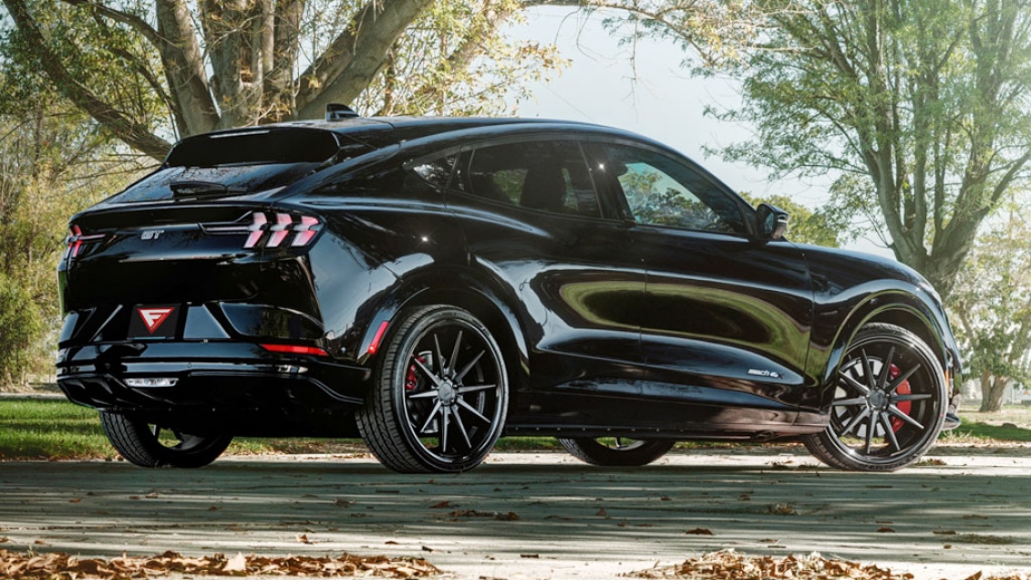 2021 Ford Mustang Mach-E on 22" Ferrada Wheels FR4 Matte Black with ...