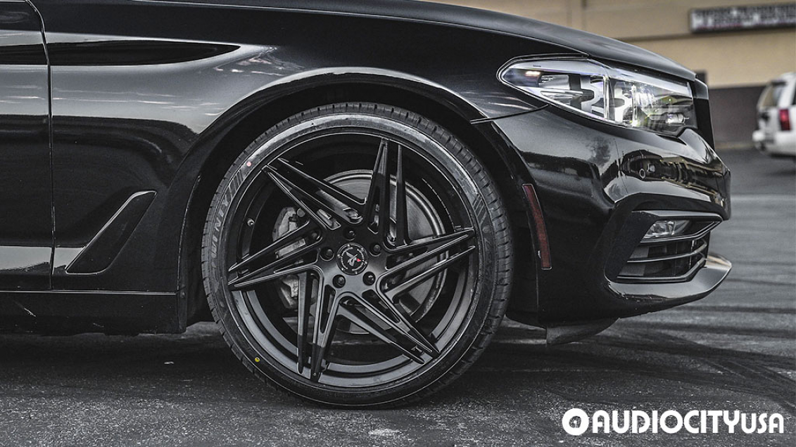 2017 BMW 5 Series on 20" Impact Racing Wheels 606 Satin Black | Gallery ...