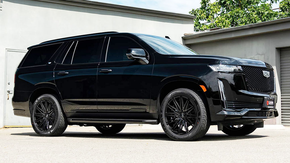 2021 Cadillac Escalade on 22" Curva Wheels C48 Gloss Black | Gallery ...
