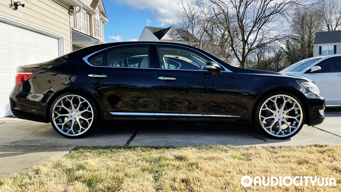 2011 Lexus LS Series on 22" Azad Wheels AZ99 Silver with Chrome SS Lip ...