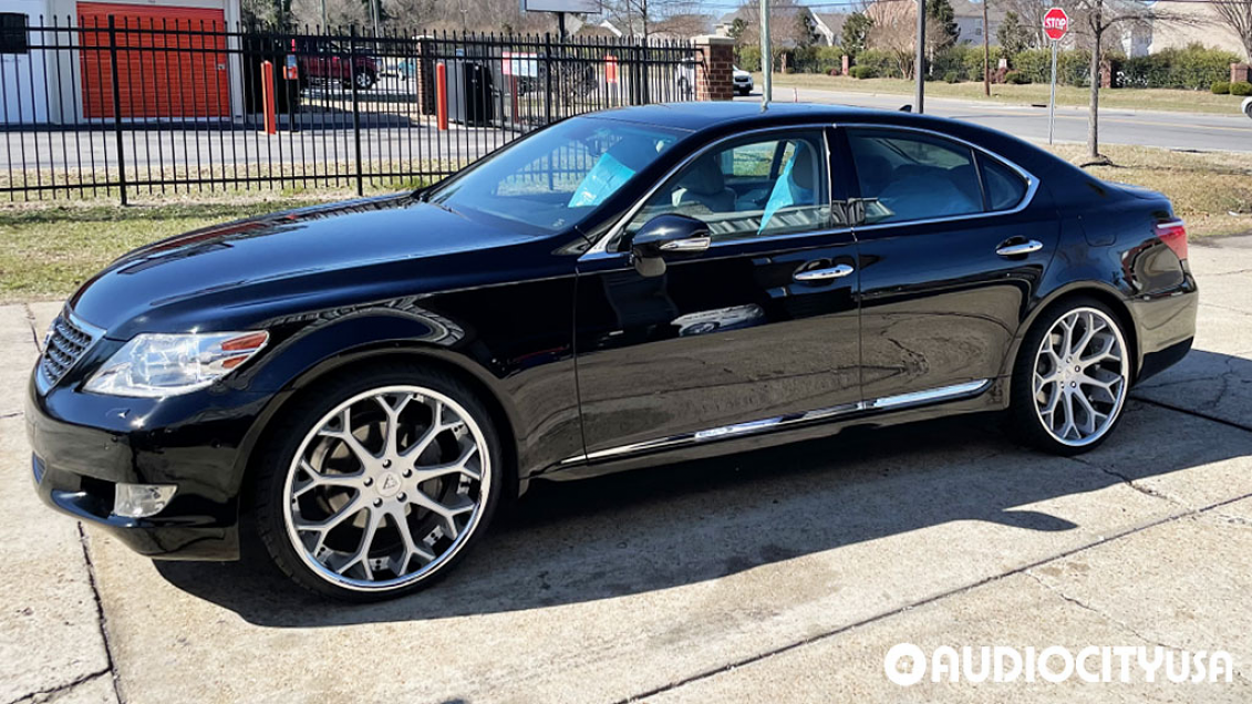 2011 Lexus LS Series on 22" Azad Wheels AZ99 Silver with Chrome SS Lip ...
