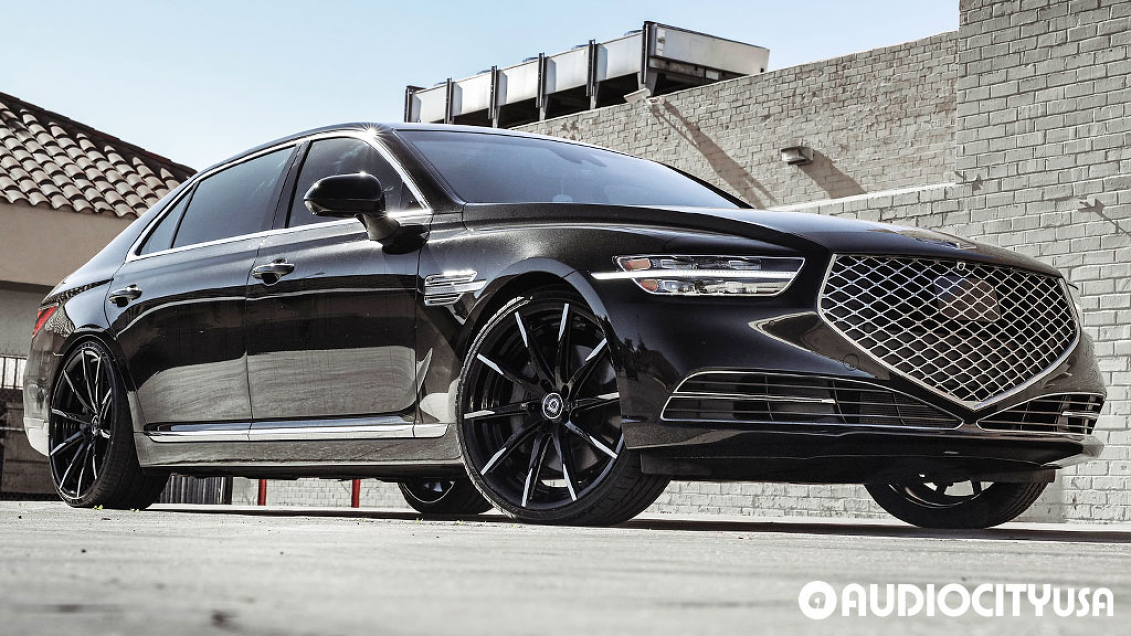 2020 Genesis G90 on 22" Lexani Wheels CSS-15 Gloss Black with Machined ...