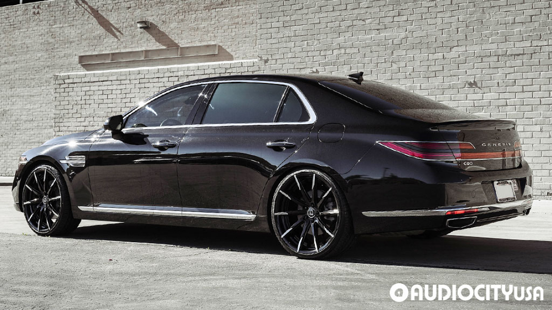 2020 Genesis G90 on 22" Lexani Wheels CSS-15 Gloss Black with Machined ...