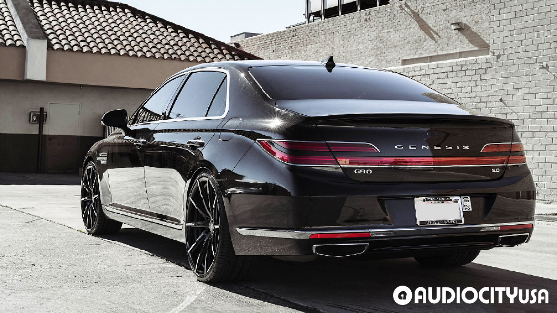 2020 Genesis G90 on 22" Lexani Wheels CSS-15 Gloss Black with Machined ...