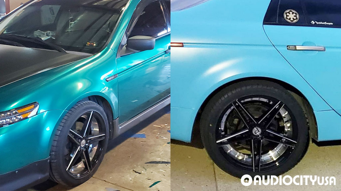 2005 Acura TL on 18" Pinnacle Wheels P206 Savage Gloss Black Inner ...