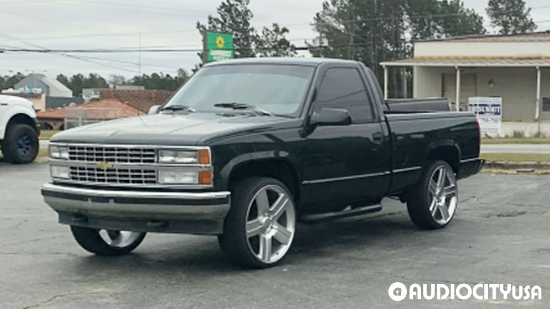 1992 Chevrolet C1500 on 24" OEM Replica Wheels 258 Texas Edition Silver ...