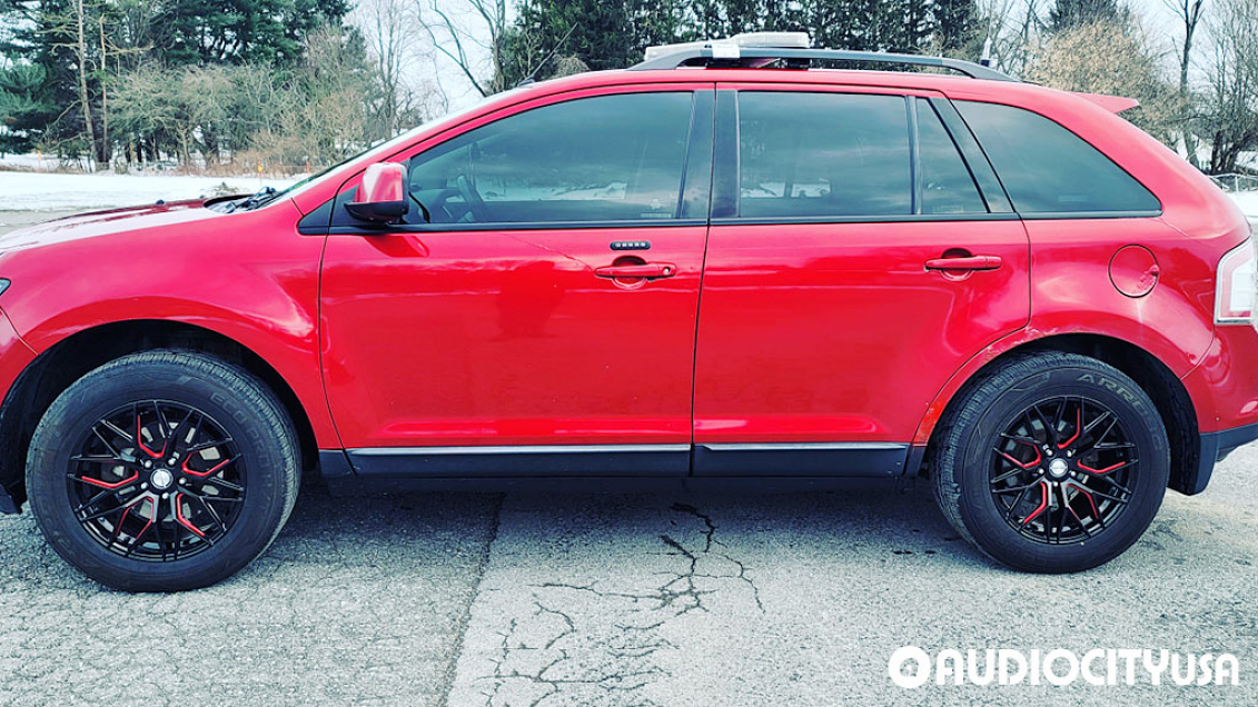 2010 Ford Edge on 18" Shift Wheels Spring Gloss Black with Red Milled ...