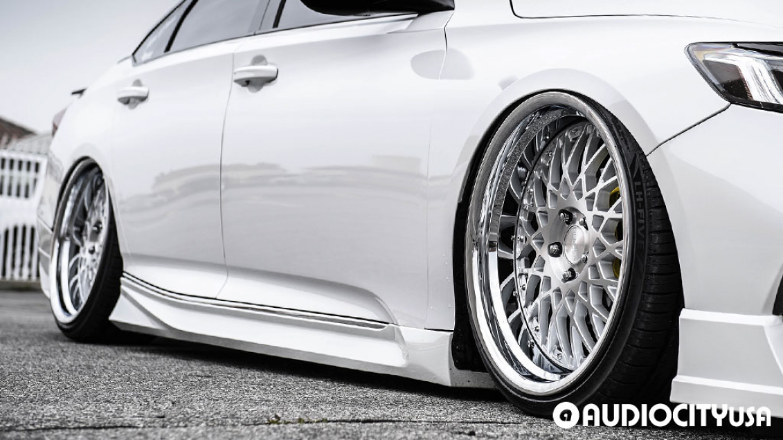 2018 Honda Accord on 20" Rennen Wheels CSL 5 Silver with Chrome Step ...
